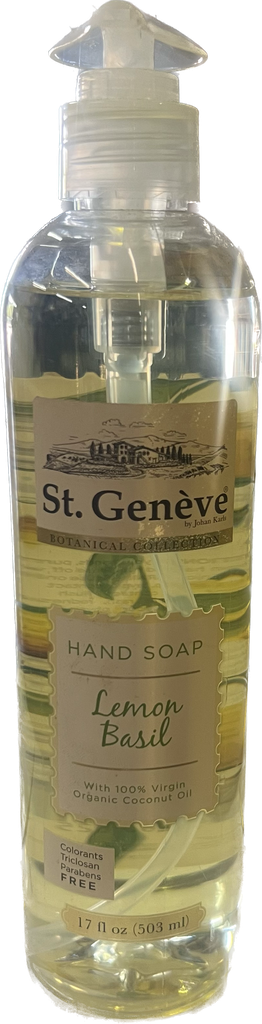 HAND SOAP ST GENEVE LEMON BASIL 17OZ/24 | PJ DISTRIBUTORS